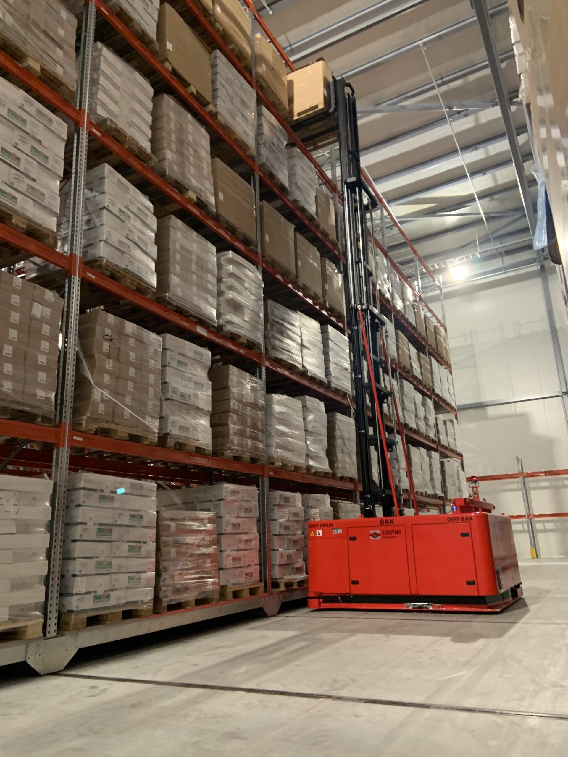 Solving’s high-lift AGVs provide a more efficient use of the frozen ...